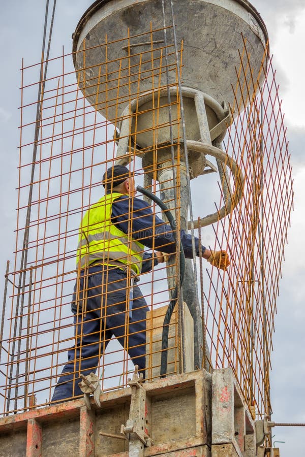 Concrete Funnel Skip for Aiming and Placing Concrete Stock Image ...