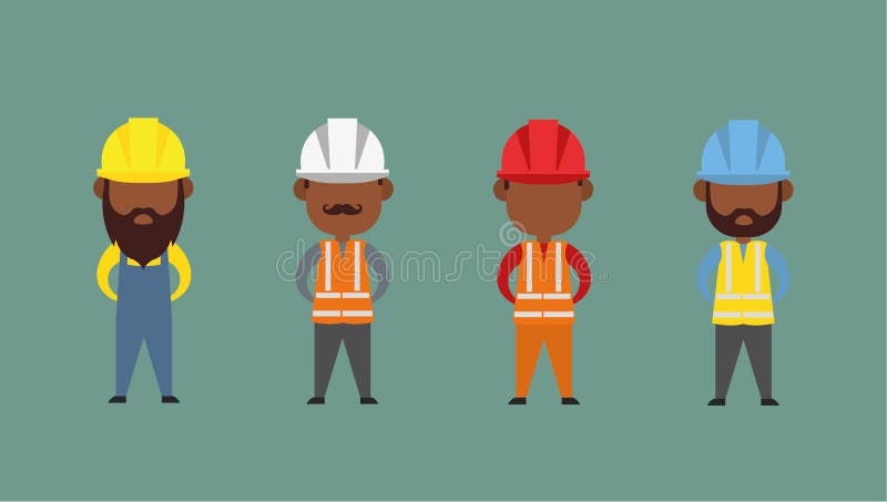 Builders with Different Classes Stock Vector - Illustration of four ...