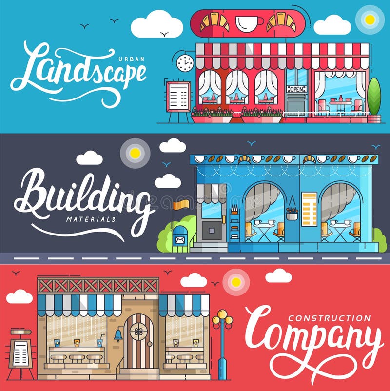 Builders Doing Labor Job and Working with Heavy Vehicles Concept. Flat ...