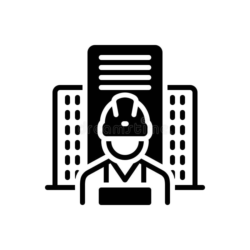 Black Solid Icon for Builders, Architect and Designer Stock Vector ...