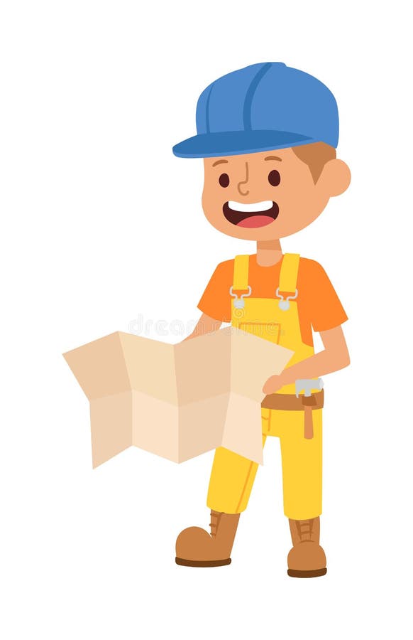 Builders kid vector stock vector. Illustration of childhood - 74644137