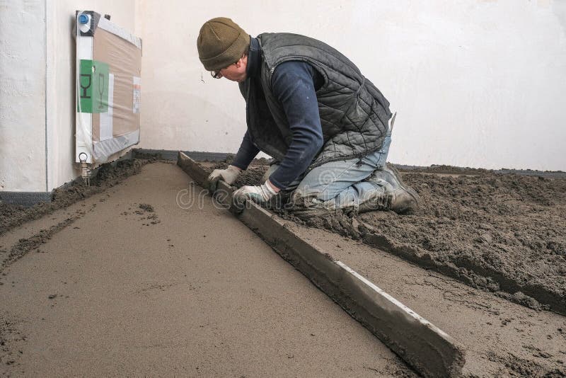 Builders Poured Concrete at the Construction Site Stock Photo - Image ...