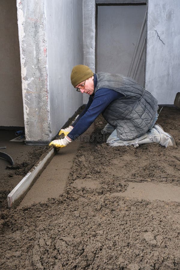 Builders Poured Concrete at the Construction Site Stock Image - Image ...