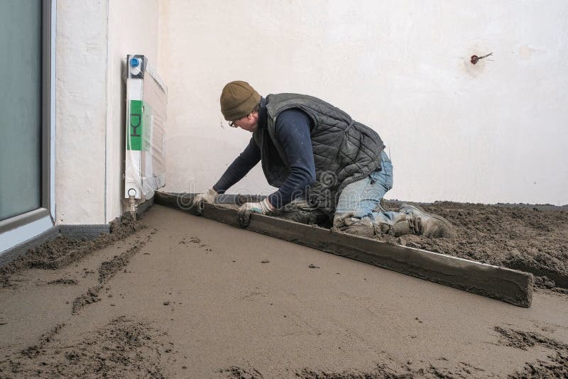 Builders Poured Concrete at the Construction Site Stock Photo - Image ...