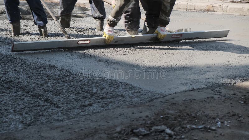 Poured of Concrete in a Main Iron Chain in a Forged Stock Footage ...