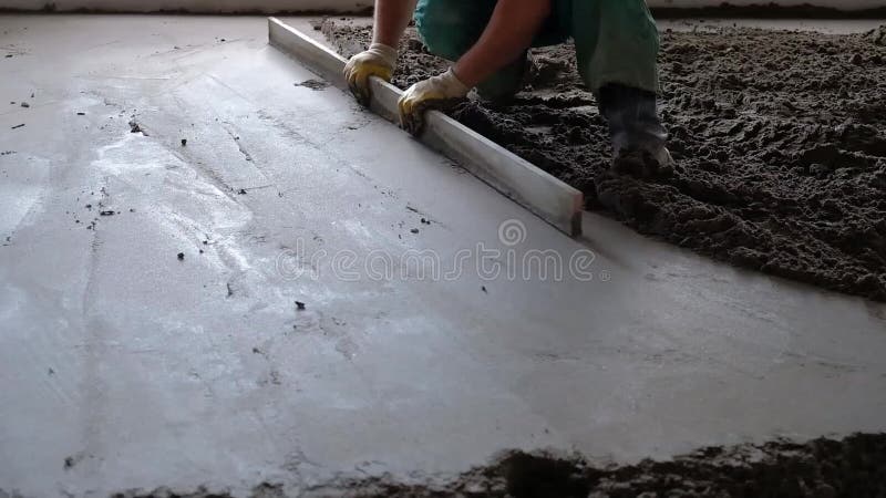 Poured of Concrete in a Main Iron Chain in a Forged Stock Footage ...