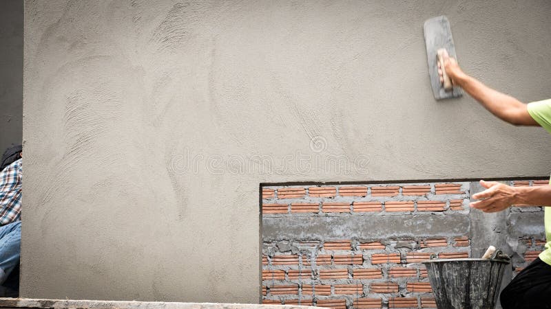 Builders Putty Wall Plaster Stock Image - Image of bricks, room: 133092741