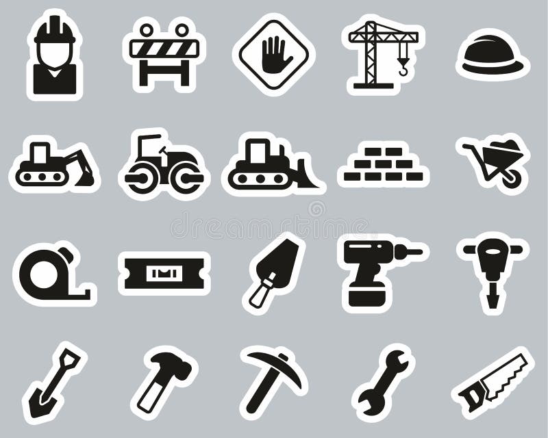 Construction Builders Black Icons Stock Illustrations – 63 Construction ...