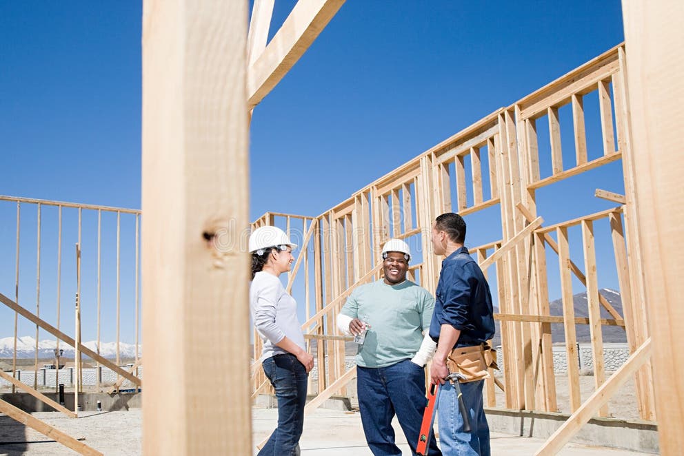 Builders taking a break stock photo. Image of adults - 36095478