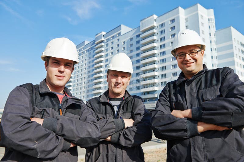Builders Team at Construction Site Stock Image - Image of builder, industry: 45214995