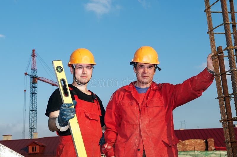 Male Construction Worker with Female Colleague Stock Photo - Image of ...