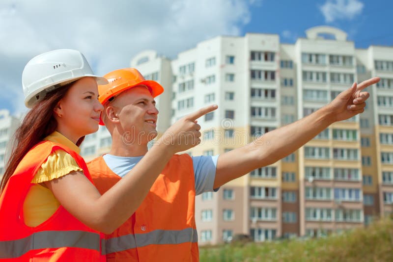 Builders Works on the Building Site Stock Photo - Image of builder ...