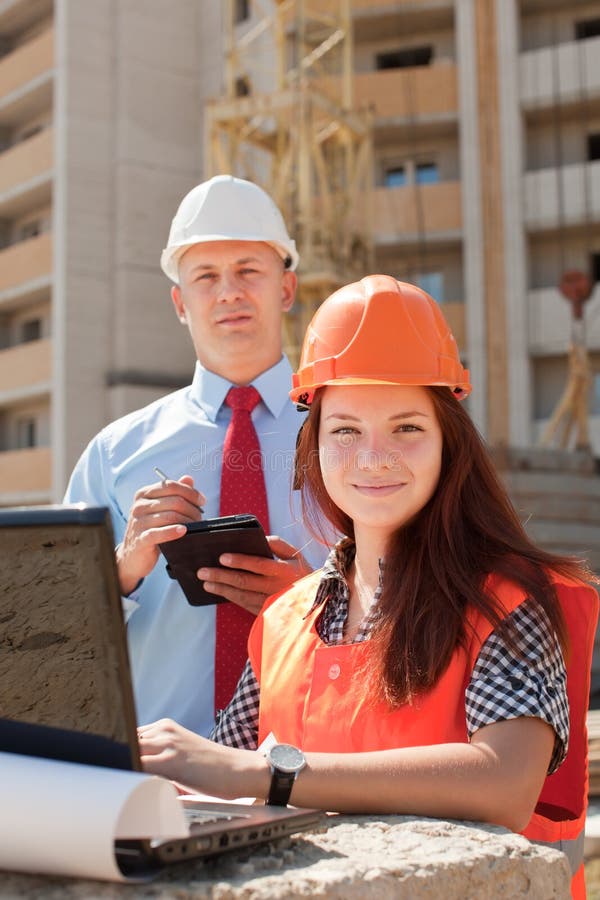 Builders Works at Construction Site Stock Image - Image of employee ...