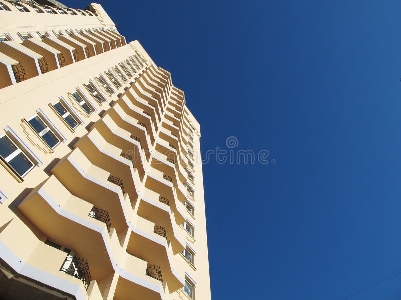 City Apartment Building in Bright Colorful Fantasy Colors. Stock Photo ...