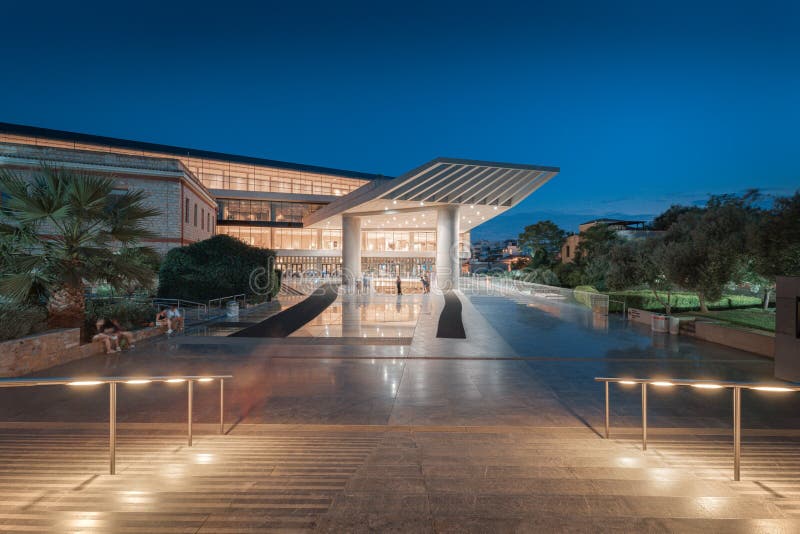 The Building of Acropolis Museum at Dusk Editorial Stock Photo - Image ...