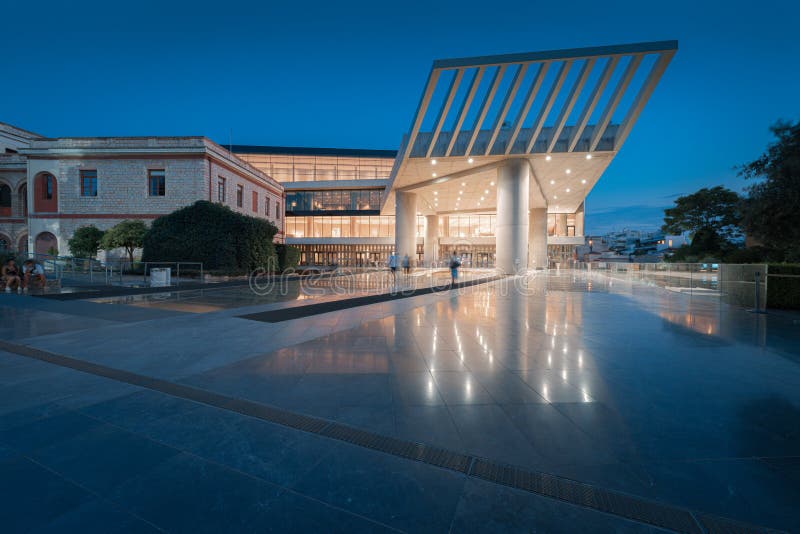 The Building of Acropolis Museum at Dusk Editorial Photography - Image ...