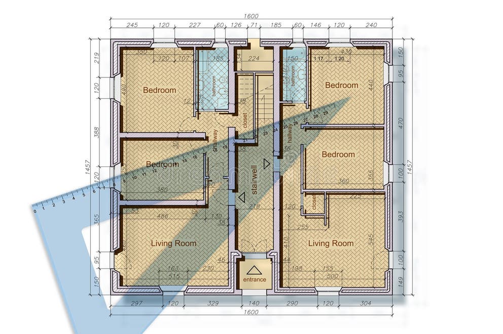 Building Activity and Building Permit Concept with Imaginary Residential Building Project Stock ...