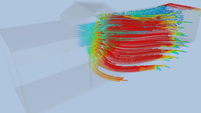 Building Airflow Simulation Cfd Simulation Computational Fluid Dynamics Stock Video Video Of