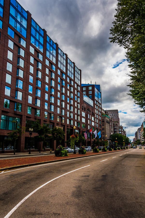 Building Along a Divided Street in Boston , Massachusetts. Stock Image ...