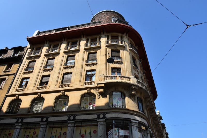 Building Architecture in Geneva Editorial Image - Image of business ...