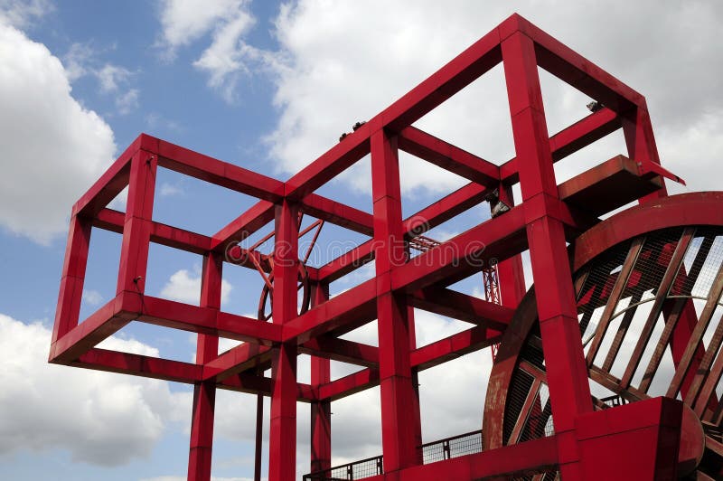 Building Architecture with Grid Framework Stock Photo - Image of beam ...