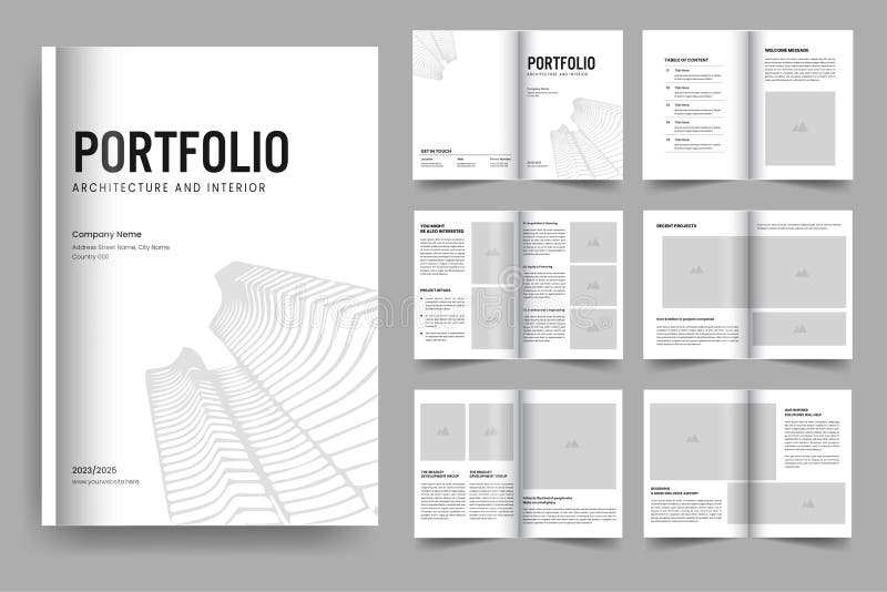 Building Architecture Portfolio Interior Portfolio Template or Brochure ...