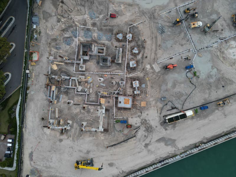 Building Architecture Under Construction. Construction Site from Top ...