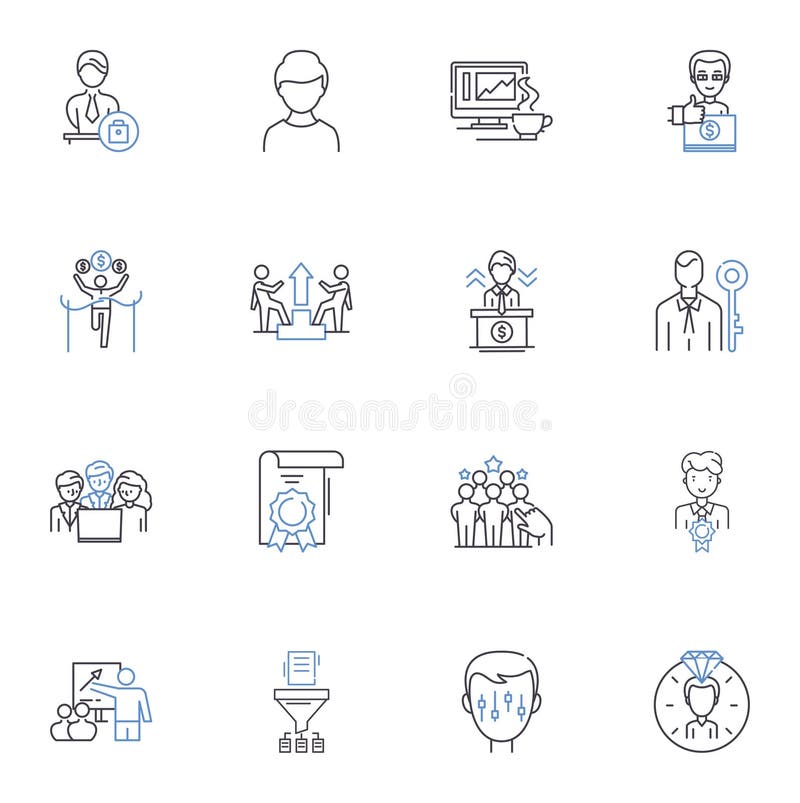Building Automation Technology Line Icons Collection Efficiency Control Automation Energy