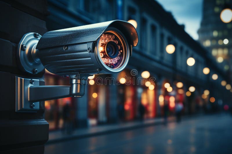 Building Backdrop Blurred To Highlight Focus on CCTV Security Camera ...