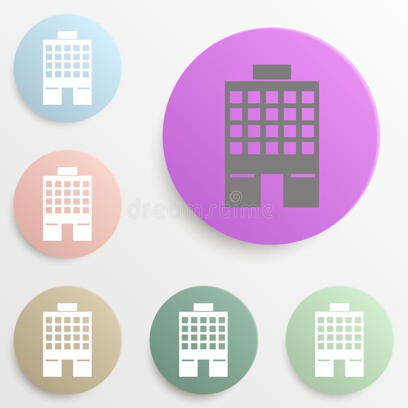 Building Badge Color Set. Simple Glyph, Flat Vector of Web Icons for Ui ...