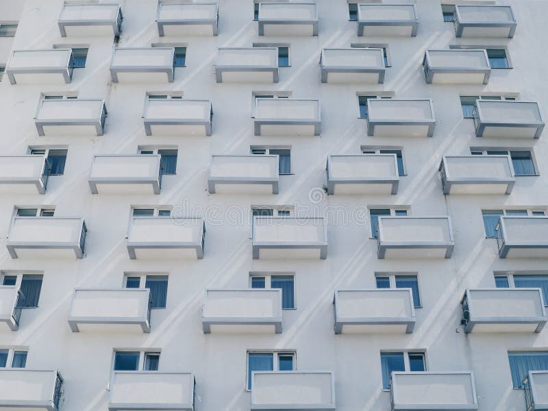 Texture of Windows and Balconies in a Residential Building Stock Photo ...