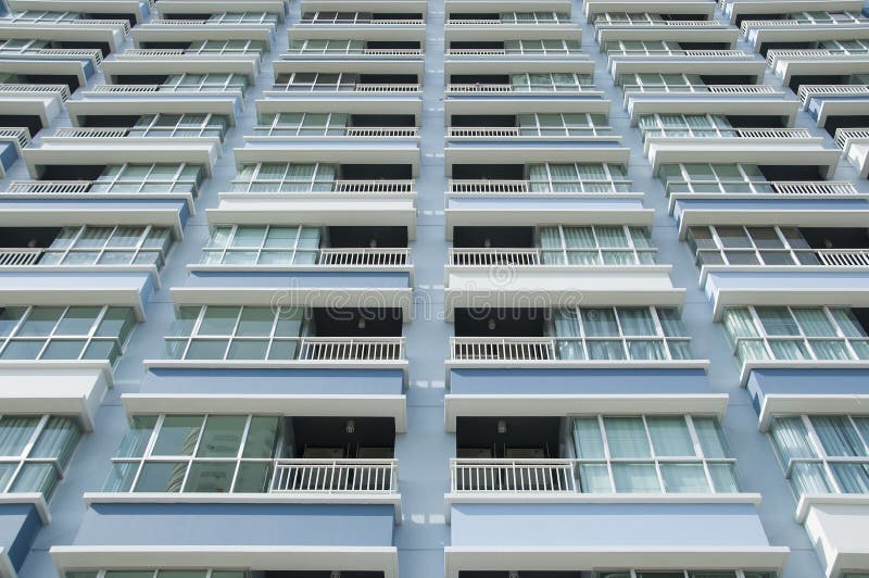 Building balcony. stock image. Image of blue, property - 36521475