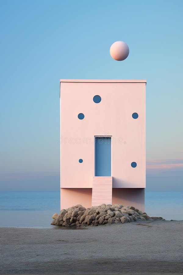 Building with Ball Flying Over Stock Image - Image of architecture ...