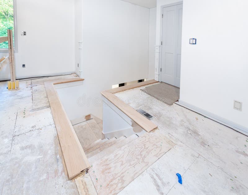 Building Base for Stair Railings Stock Image - Image of remodel ...