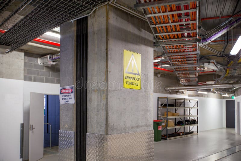 Building Basement Area with Cable Runs and Wiring for Building Control ...