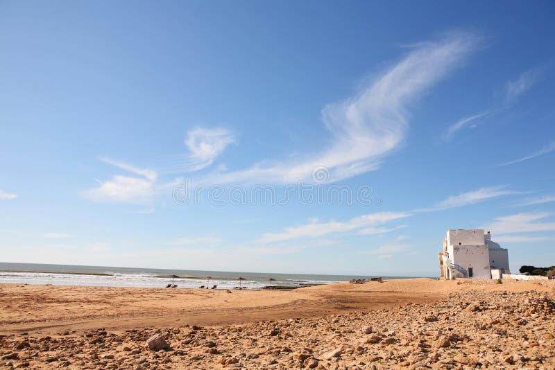 Building on the beach stock image. Image of building, moroccan - 7641537