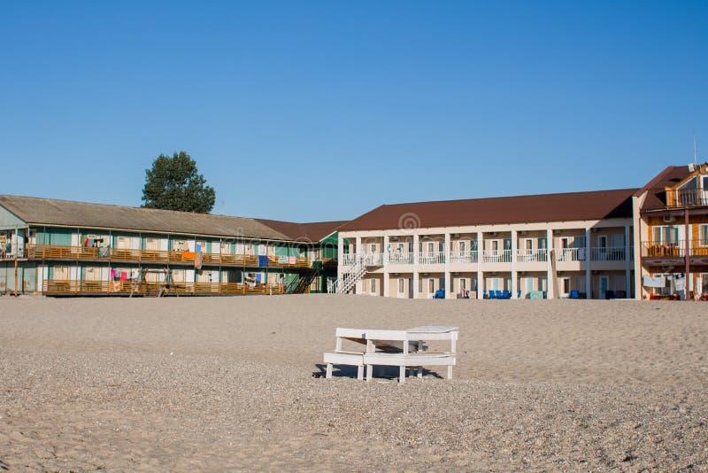 The Building of the Beach Complex with a Clear Sky Stock Image - Image ...