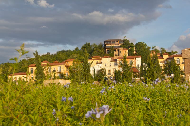 Building Behind Trees With Cloud Background Stock Image - Image of city ...