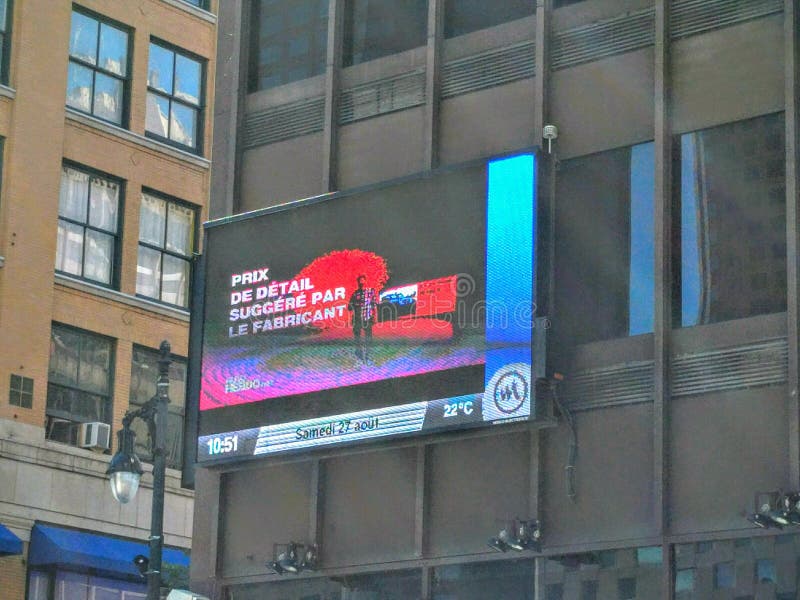 Building Billboard Screen editorial photography. Image of montreal ...