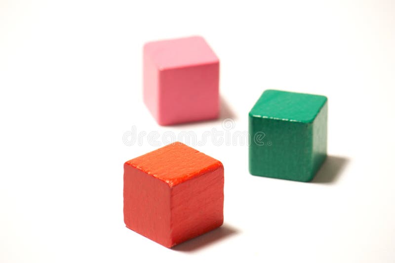 Toy Cube Blocks, CMYK Color Isolated Over White Background Stock Image ...