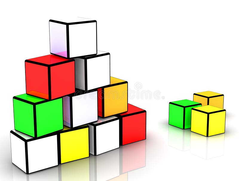 Colourful 3d Building Blocks Stock Illustration - Illustration of ...