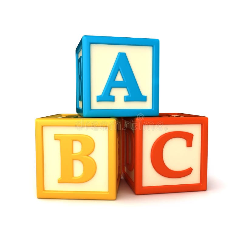 Kids Learning with ABC Blocks Stock Vector - Illustration of preschool ...