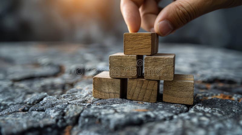 Building Blocks for Achievement and Growth Stock Illustration ...