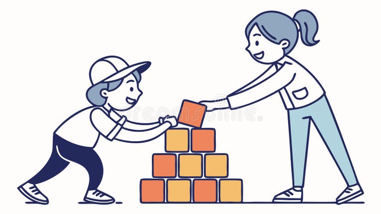 Building Blocks, Collaborative Team Construction, Vector Design ...