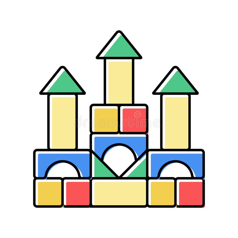 Building Blocks Color Icon Vector Illustration Stock Vector ...