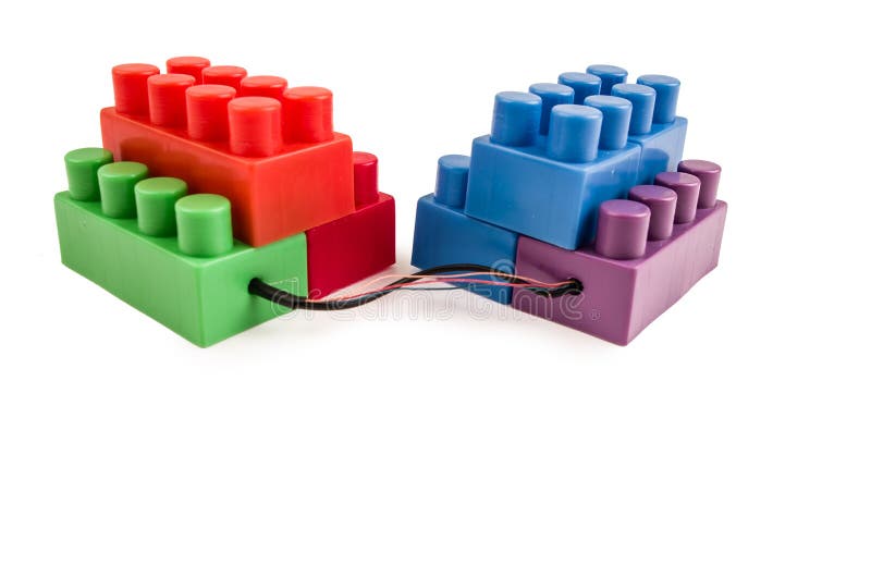 Building Blocks Connected with Wires Stock Image - Image of lego, learn ...