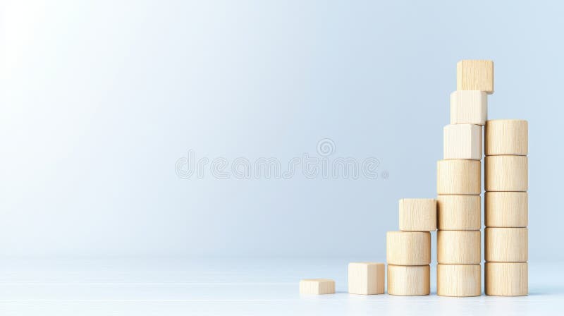 Building Blocks Create Growth Trend on Light Background Compound Annual ...