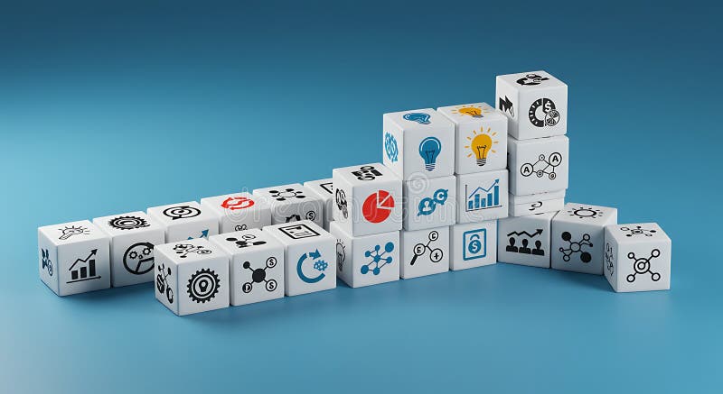 Building Blocks Displaying Business Concepts on Cubes Stock ...