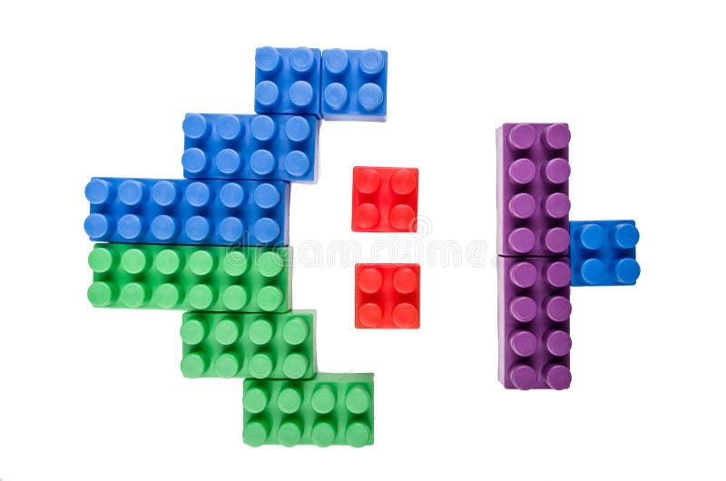 Building Blocks Figure on a White Background Stock Image - Image of ...