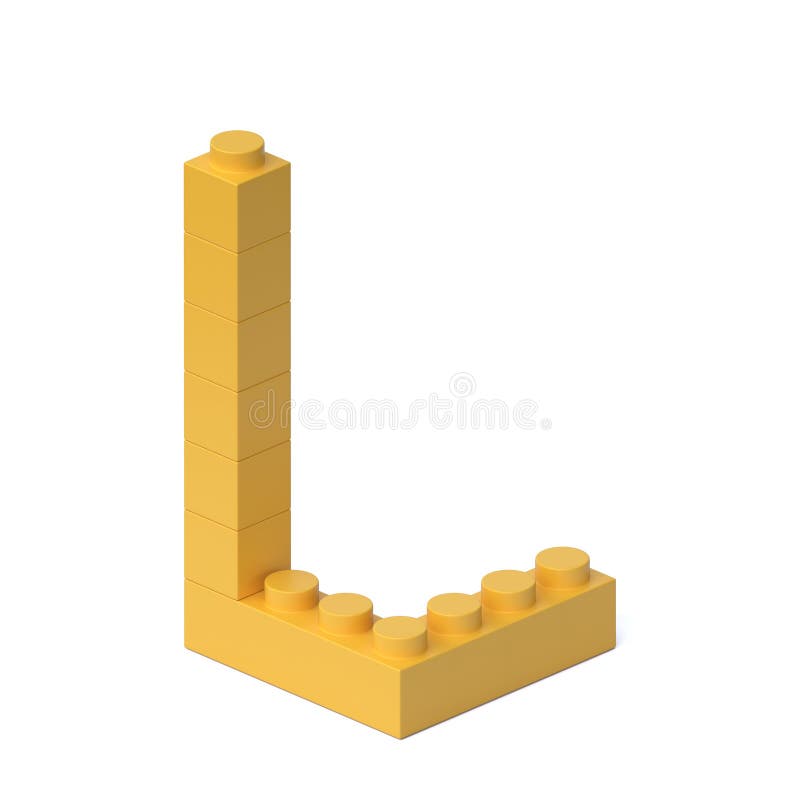 Building Blocks Font 3d Rendering Letter L Stock Illustration ...